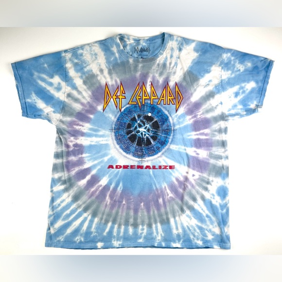 Shirts | Vintage Mens Def Leppard Adrenalize Blue Tie Dye T Shirt Size ...